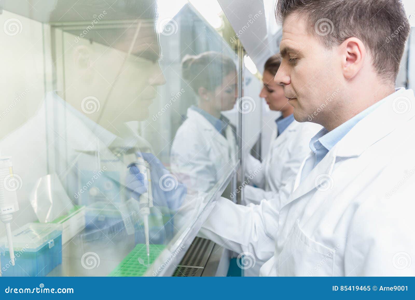 Researchers in Science Lab Preparing Samples Stock Image - Image of ...