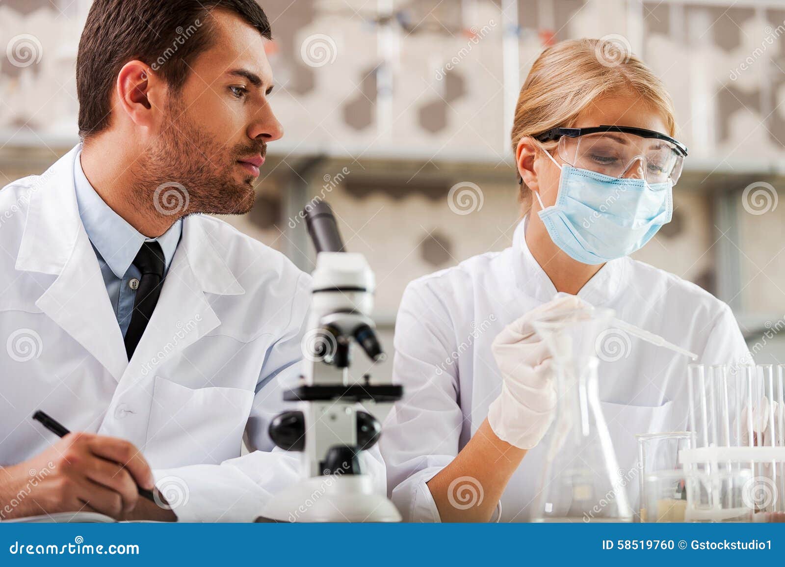 Researches in Science Laboratory. Stock Photo - Image of ideas, adult ...