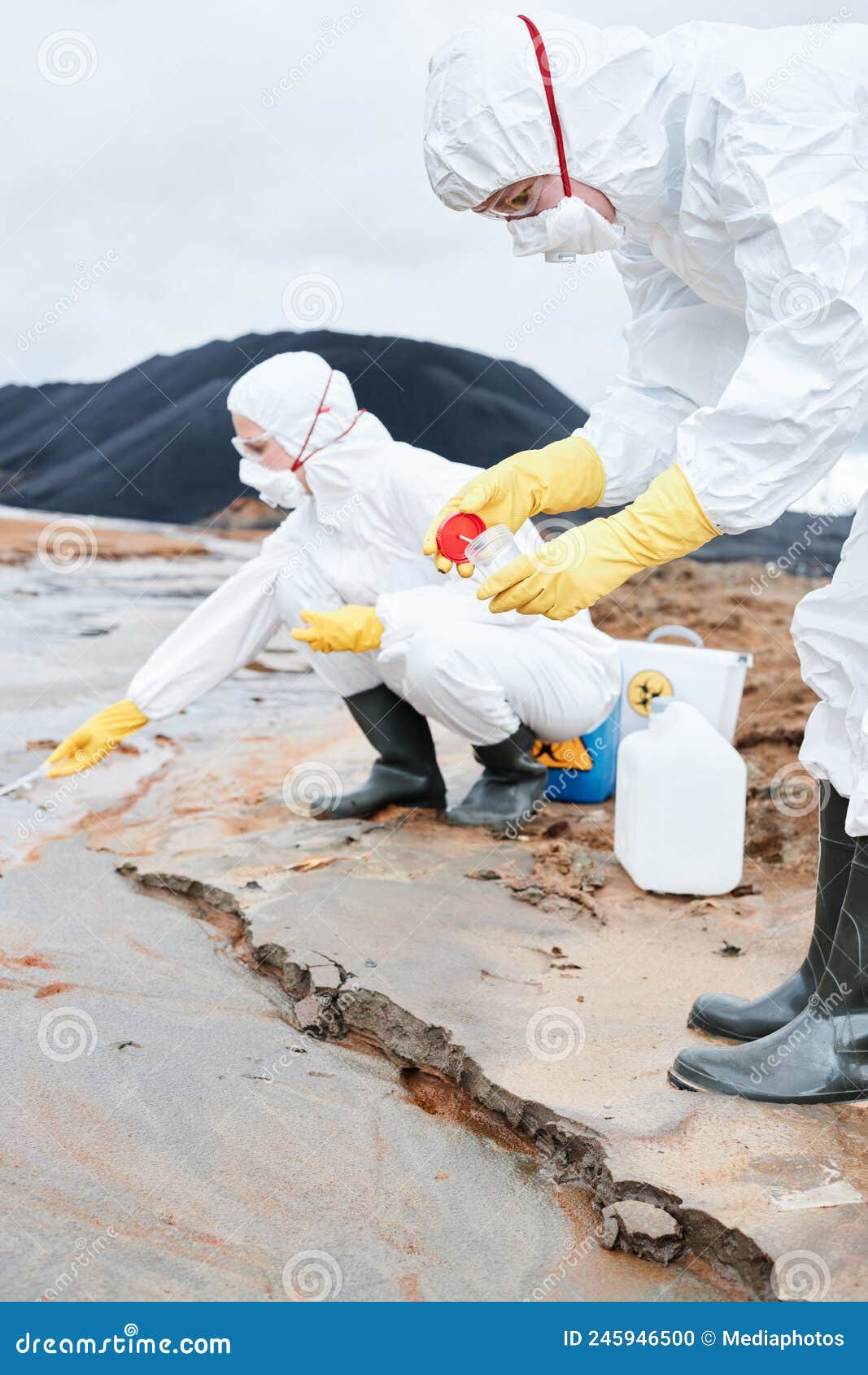 Researching Contaminated Samples in Toxic Area Stock Photo - Image of ...