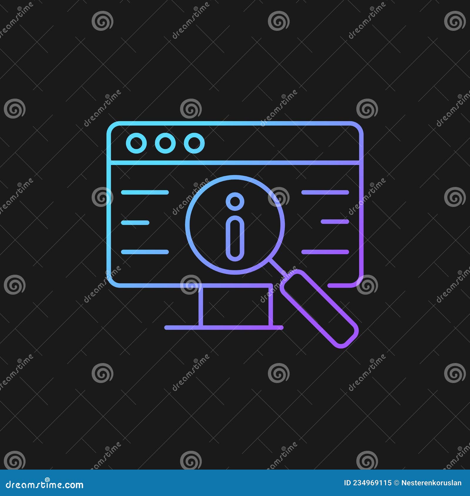 Researching Information Online Gradient Vector Icon for Dark Theme ...