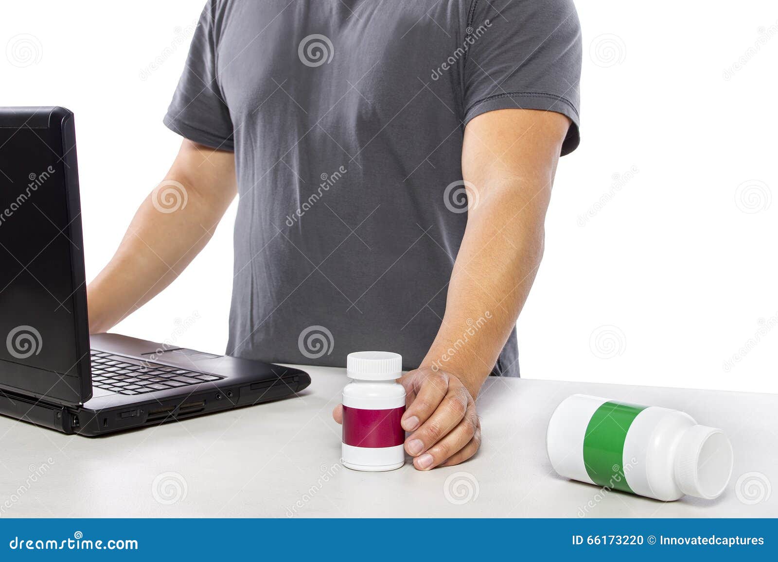 Researching Supplement Brands Online Stock Photo - Image of copyspace ...