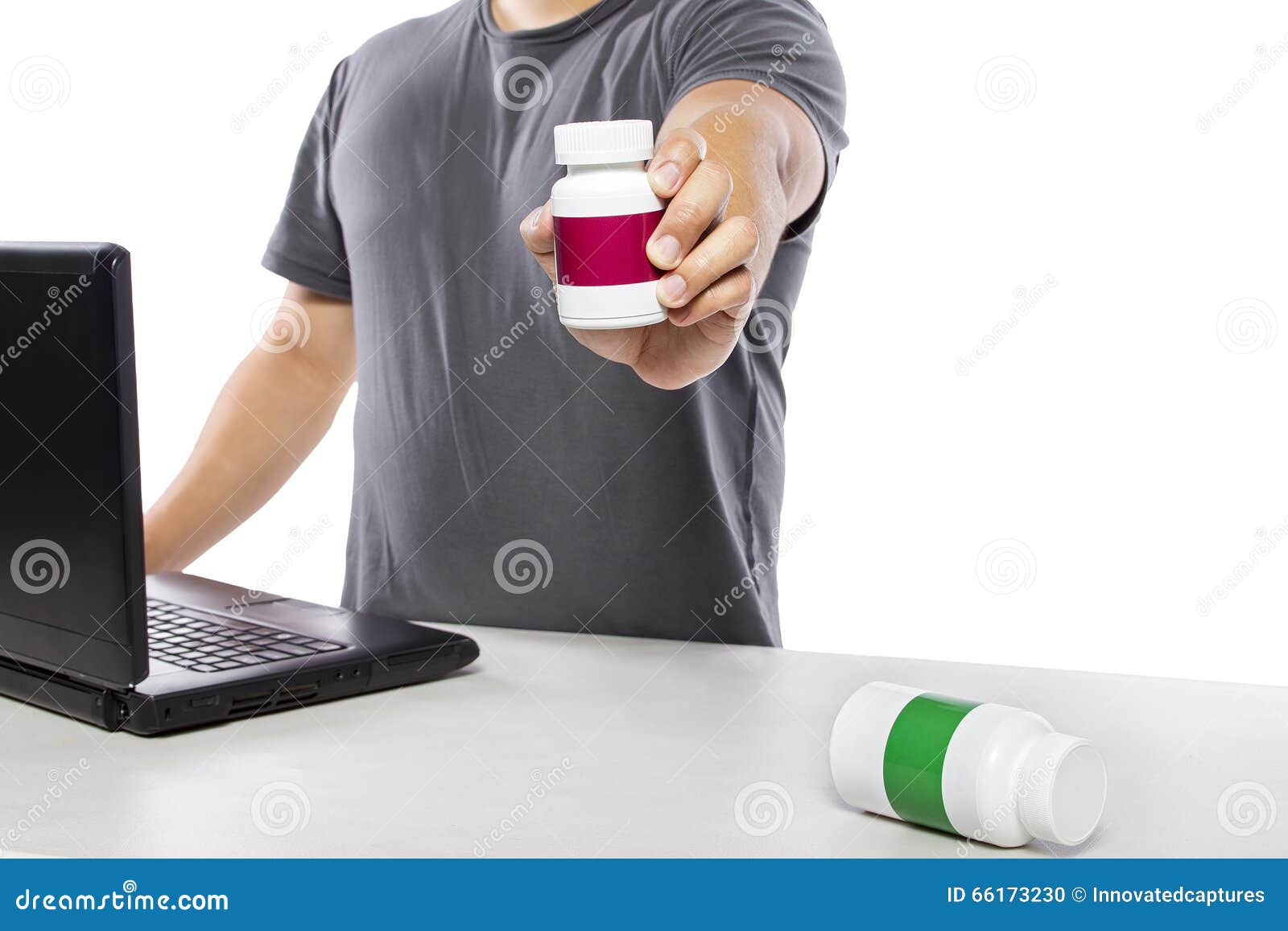 Researching Supplement Brands Online Stock Photo - Image of decision ...