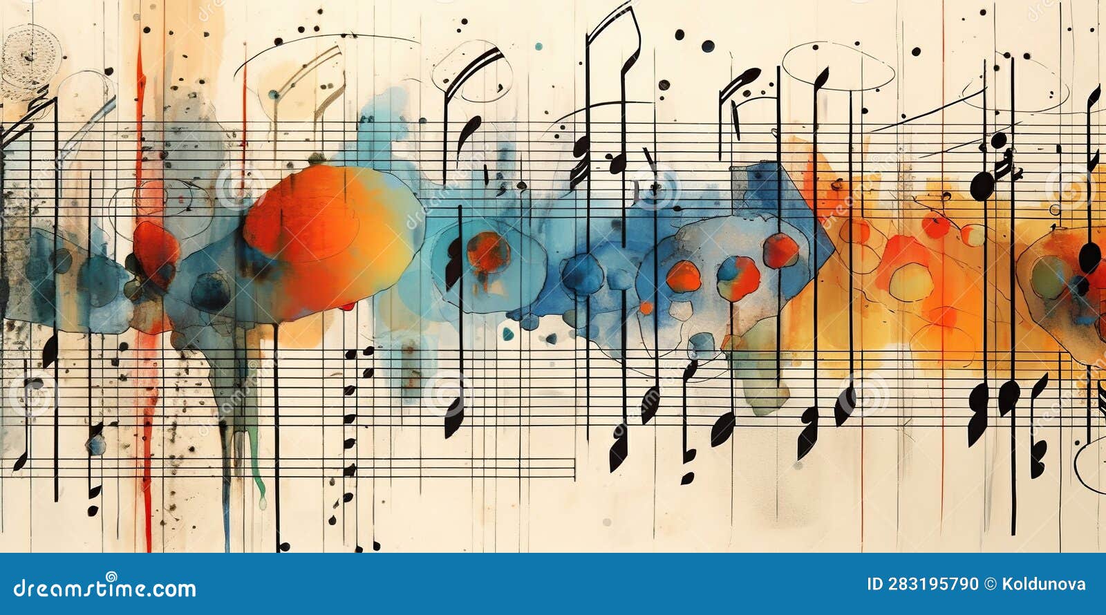 Resembles Musical Score with Various Colored Notes Representing ...