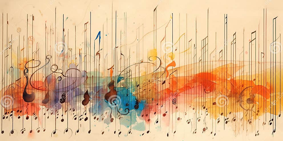 Resembles Musical Score with Various Colored Notes Representing ...
