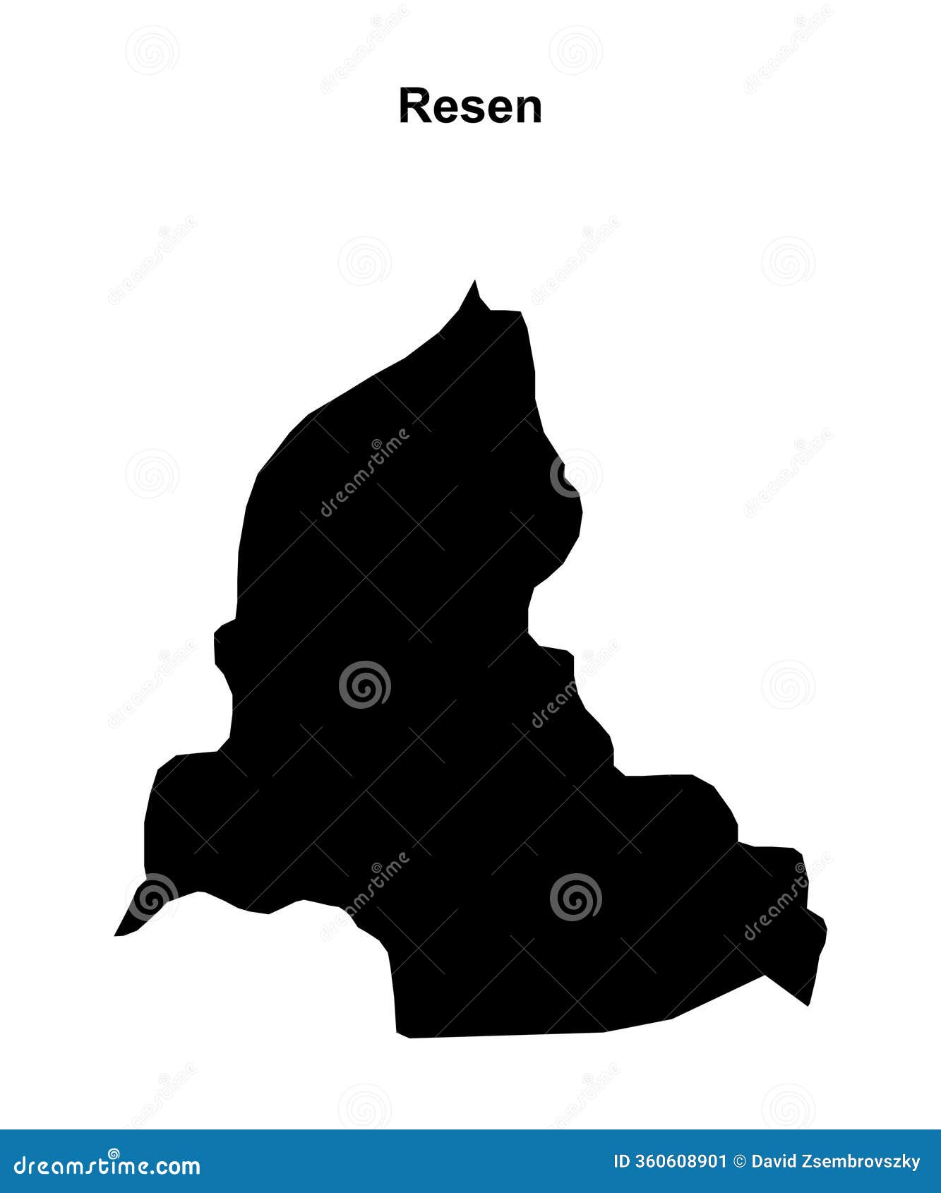 Resen outline map stock illustration. Illustration of blank - 360608901