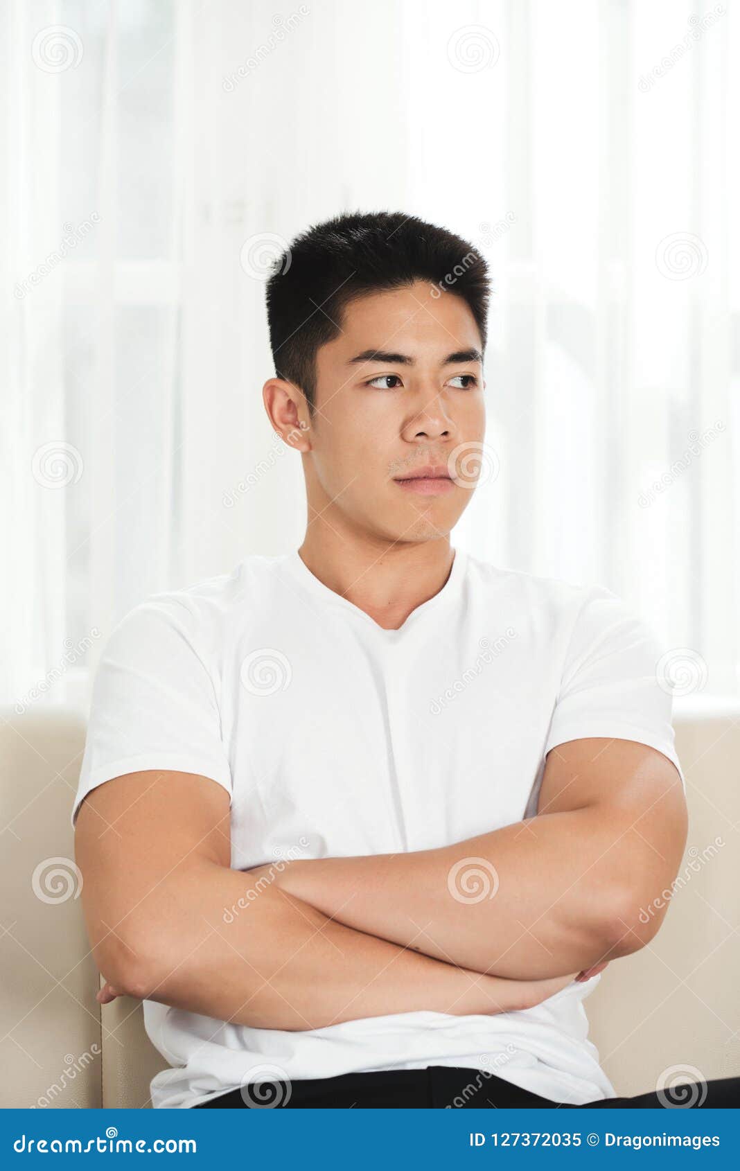 Resentful man stock image. Image of sofa, forget, leisure - 127372035