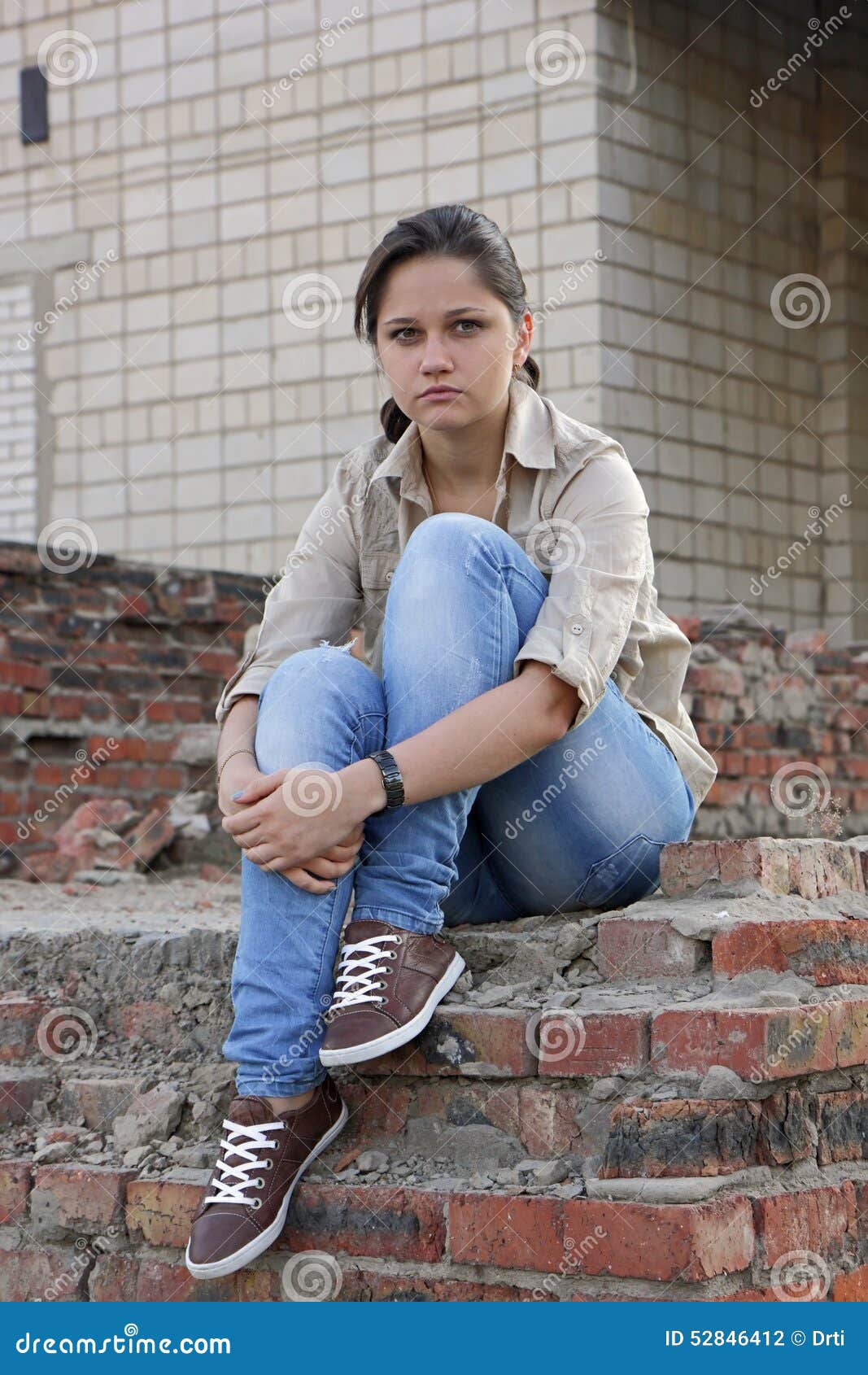Resentful young woman stock photo. Image of expression - 52846412