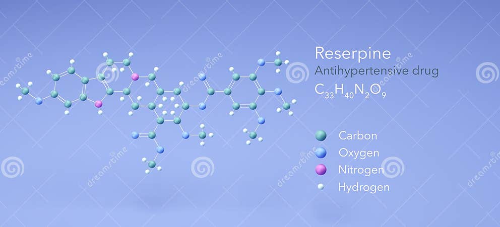 Reserpine Molecule, Molecular Structures, Antihypertensive Drug, 3d ...