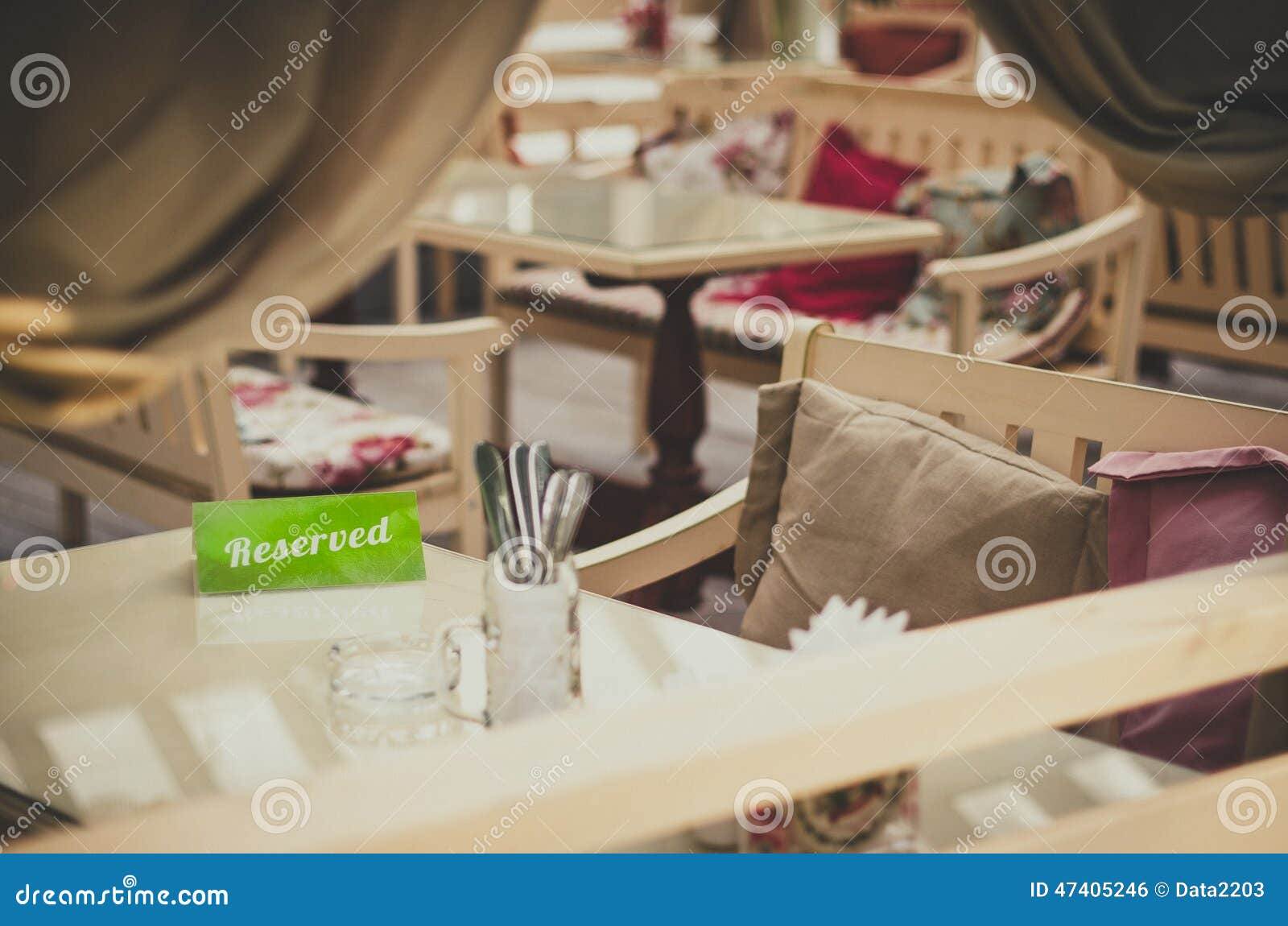 Reservation card in cafe stock photo. Image of elegant - 47405246