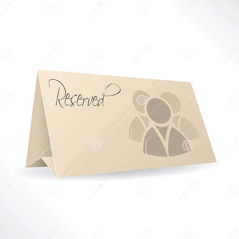 Reservation card with icon stock vector. Illustration of reserved ...