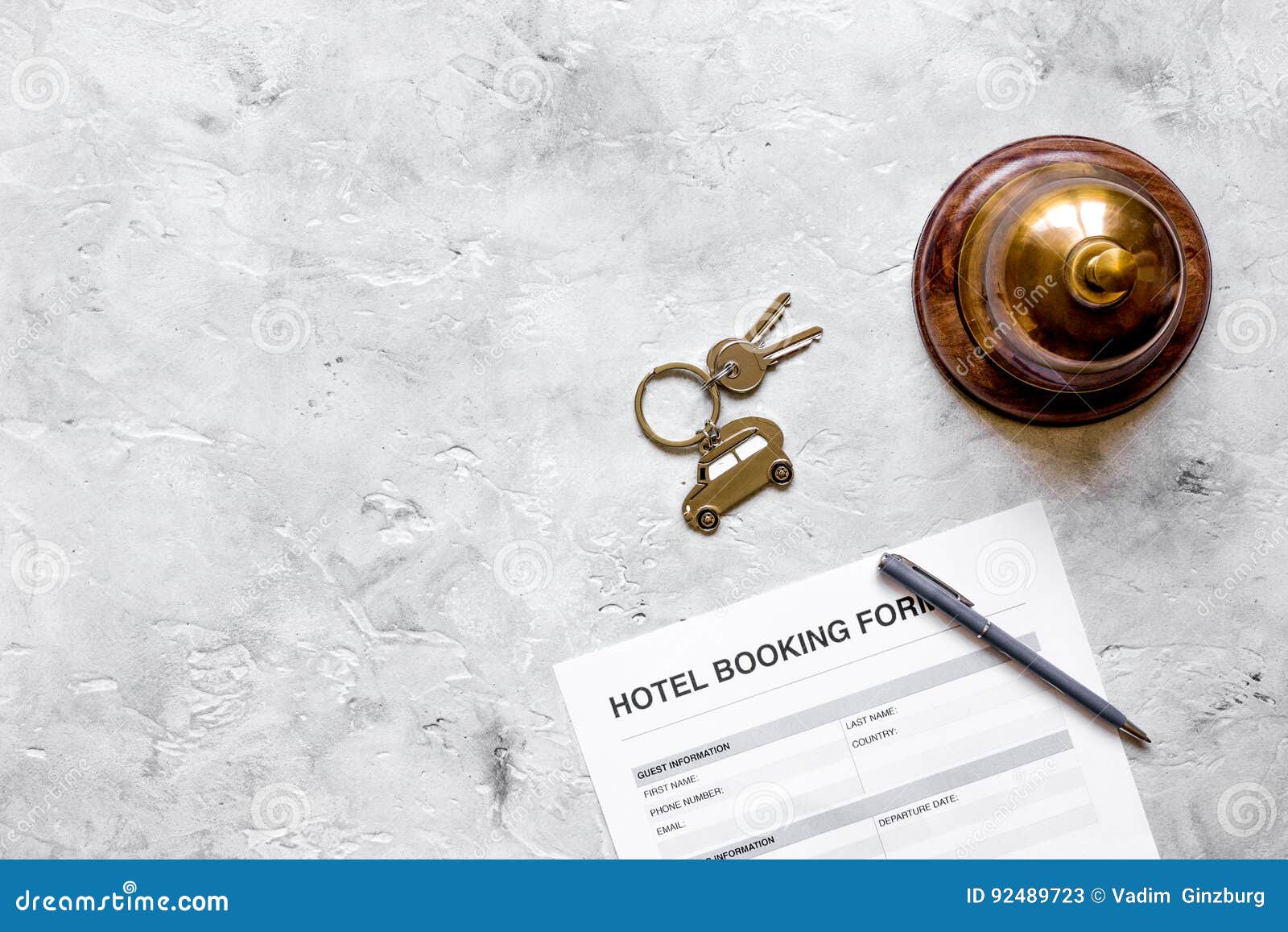 Reservation Form On Hotel Reception Desk Background Stock Photography ...