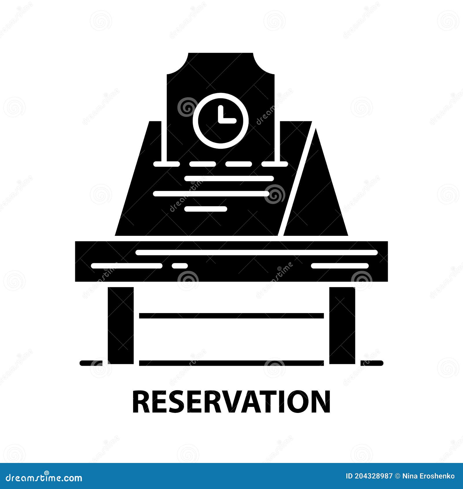 Reservation Icon, Black Vector Sign with Editable Strokes, Concept ...