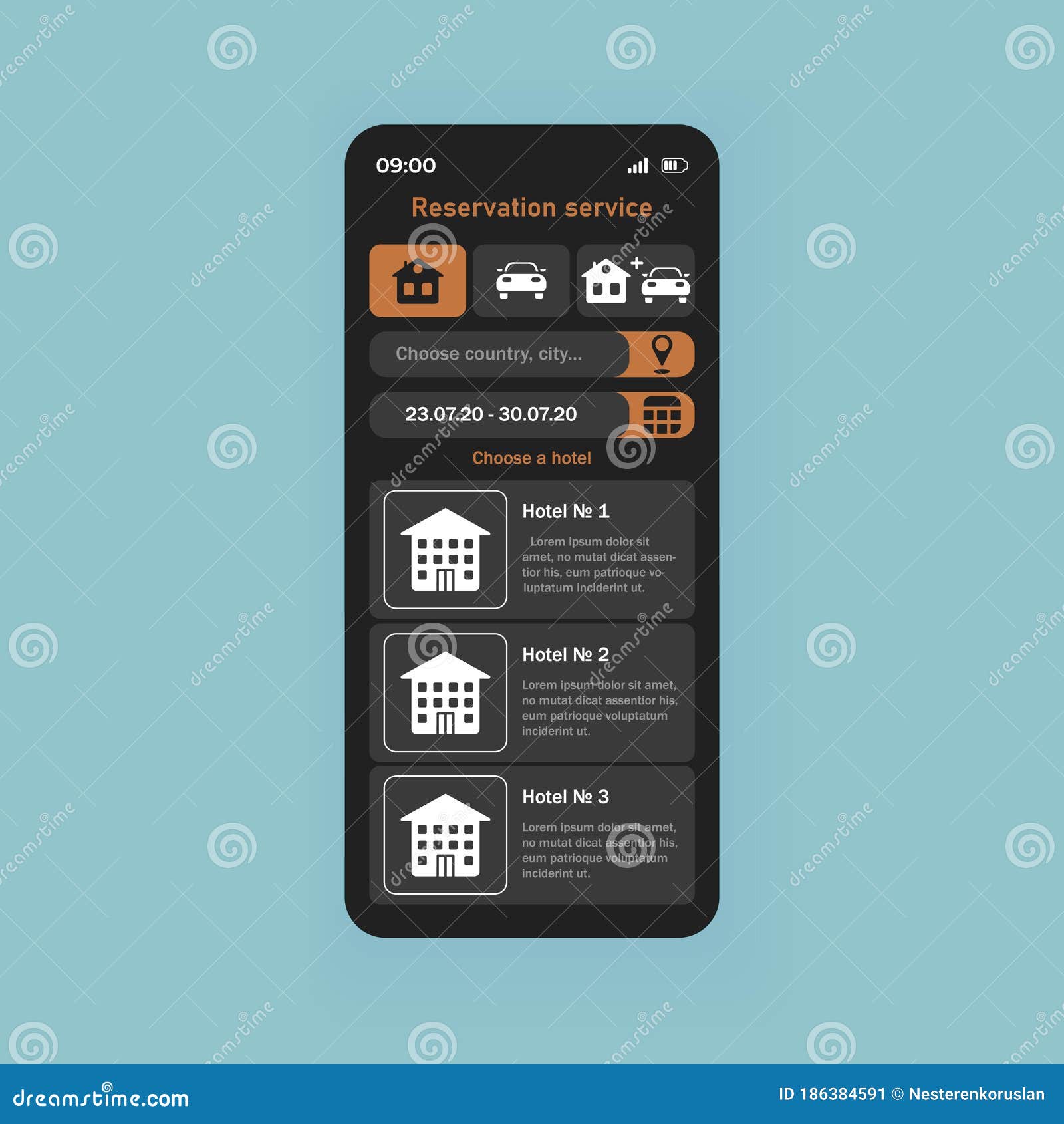 Reservation Service Smartphone Interface Vector Template Stock Vector ...