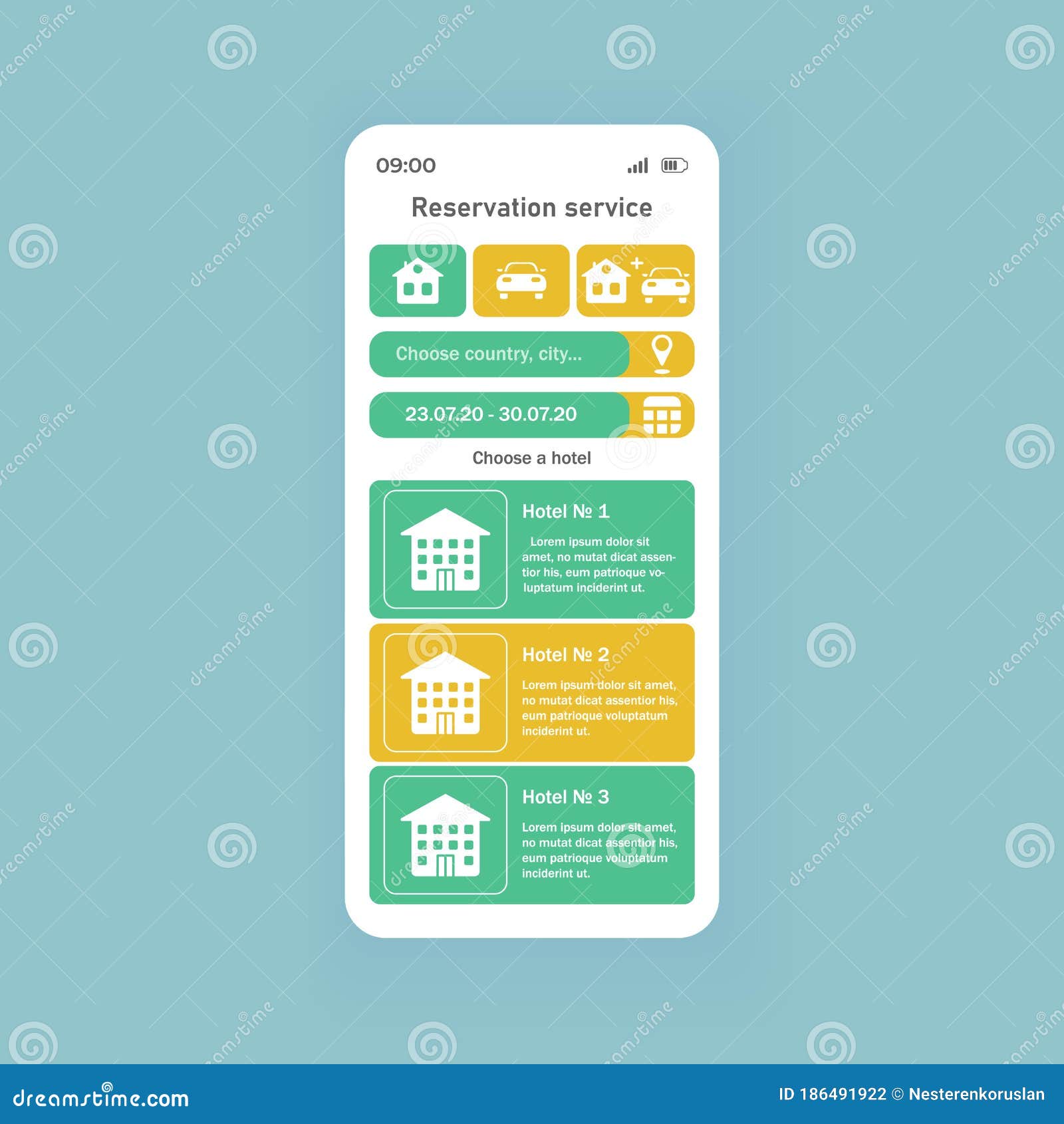 Reservation Service Smartphone Interface Vector Template Stock Vector ...