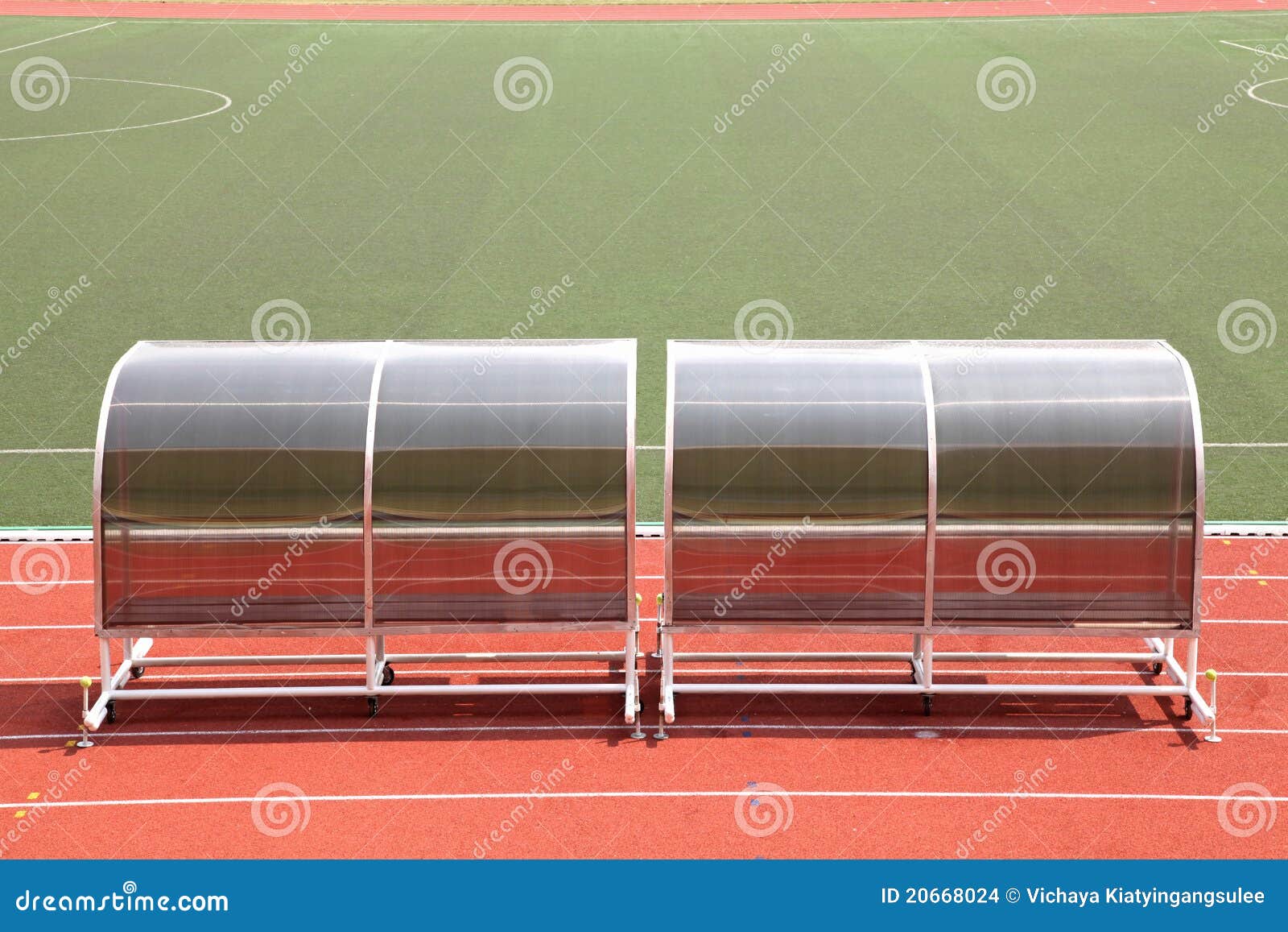 Reserve Benches Football Field Stock Photo - Image of blank, roll: 20668024