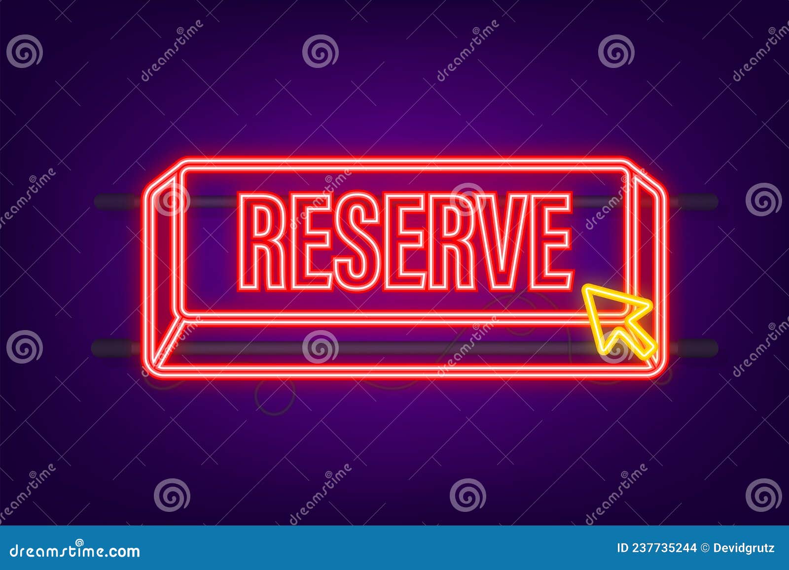Reserve Flat Neon Button. Vector Illustration. Travel Vector Icon ...