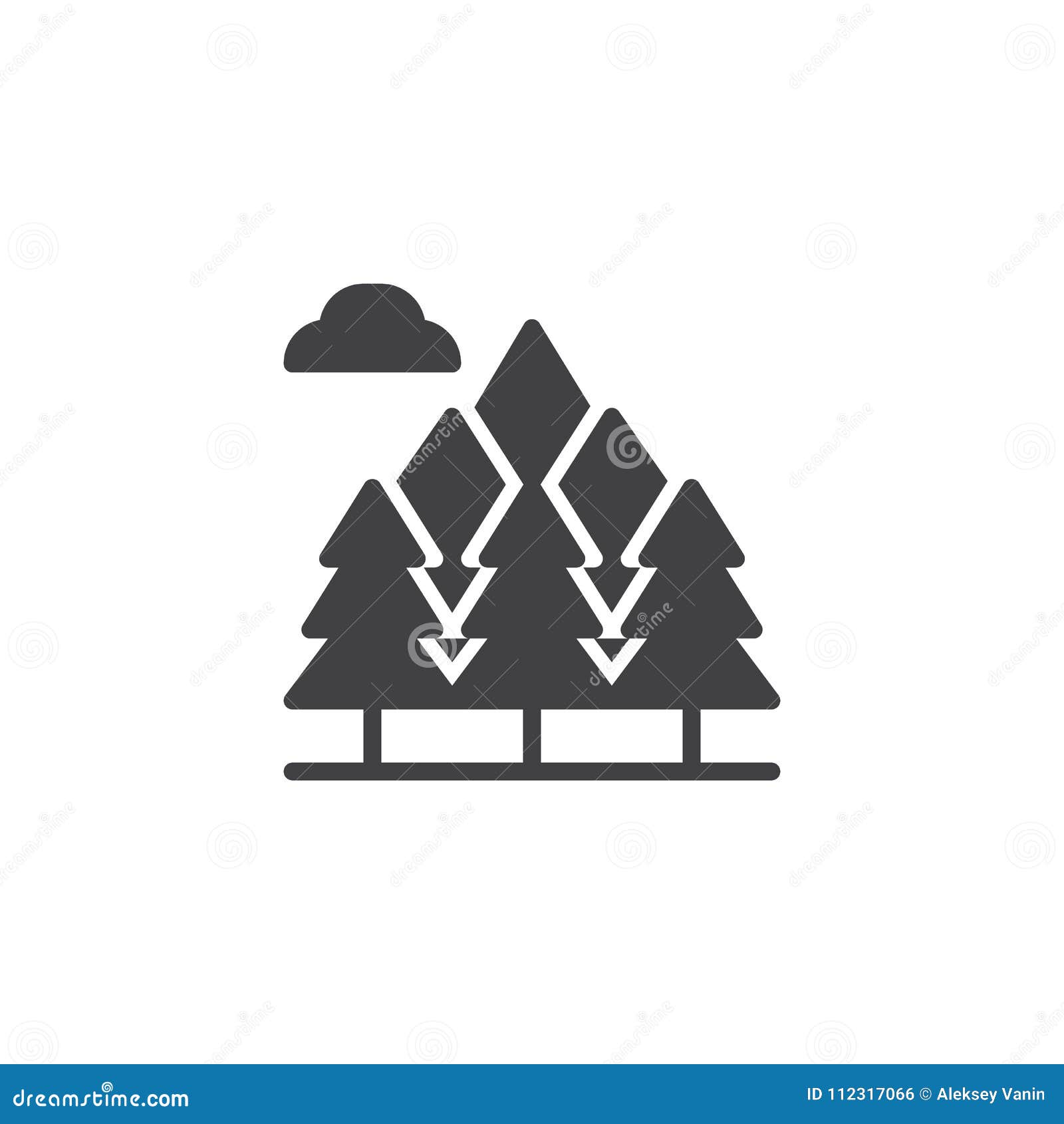 Forest vector icon stock vector. Illustration of beautiful - 112317066