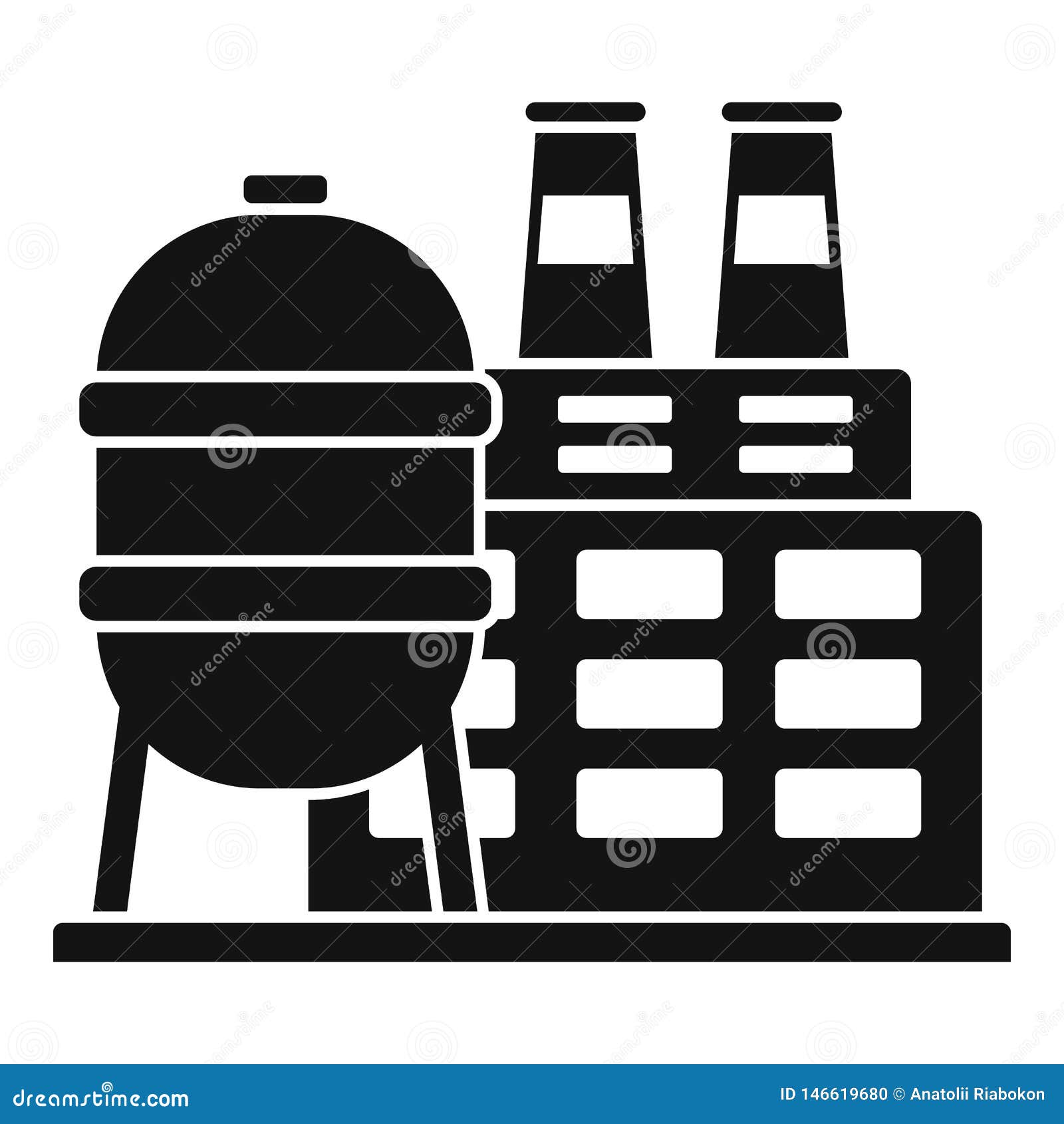Reserve Petrol Refinery Icon, Simple Style Stock Vector - Illustration ...