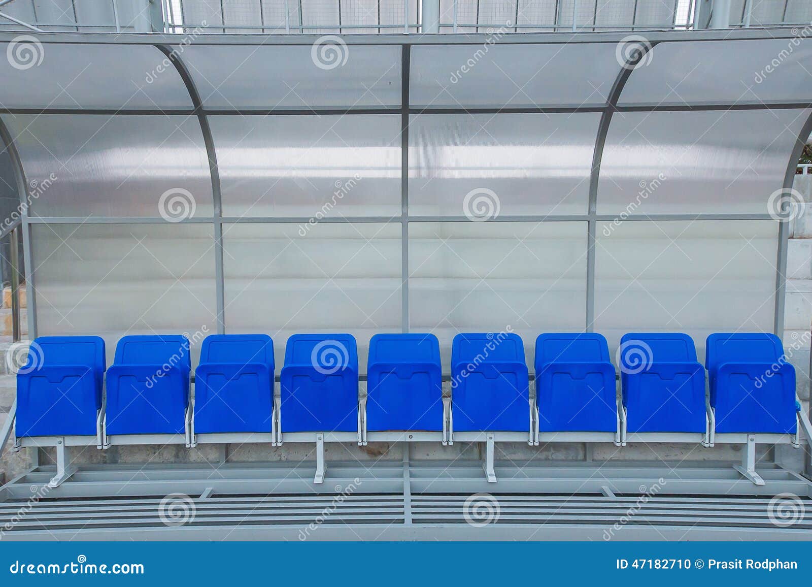 Reserve and Staff Coach Bench in Sport Stadium Stock Photo - Image of ...