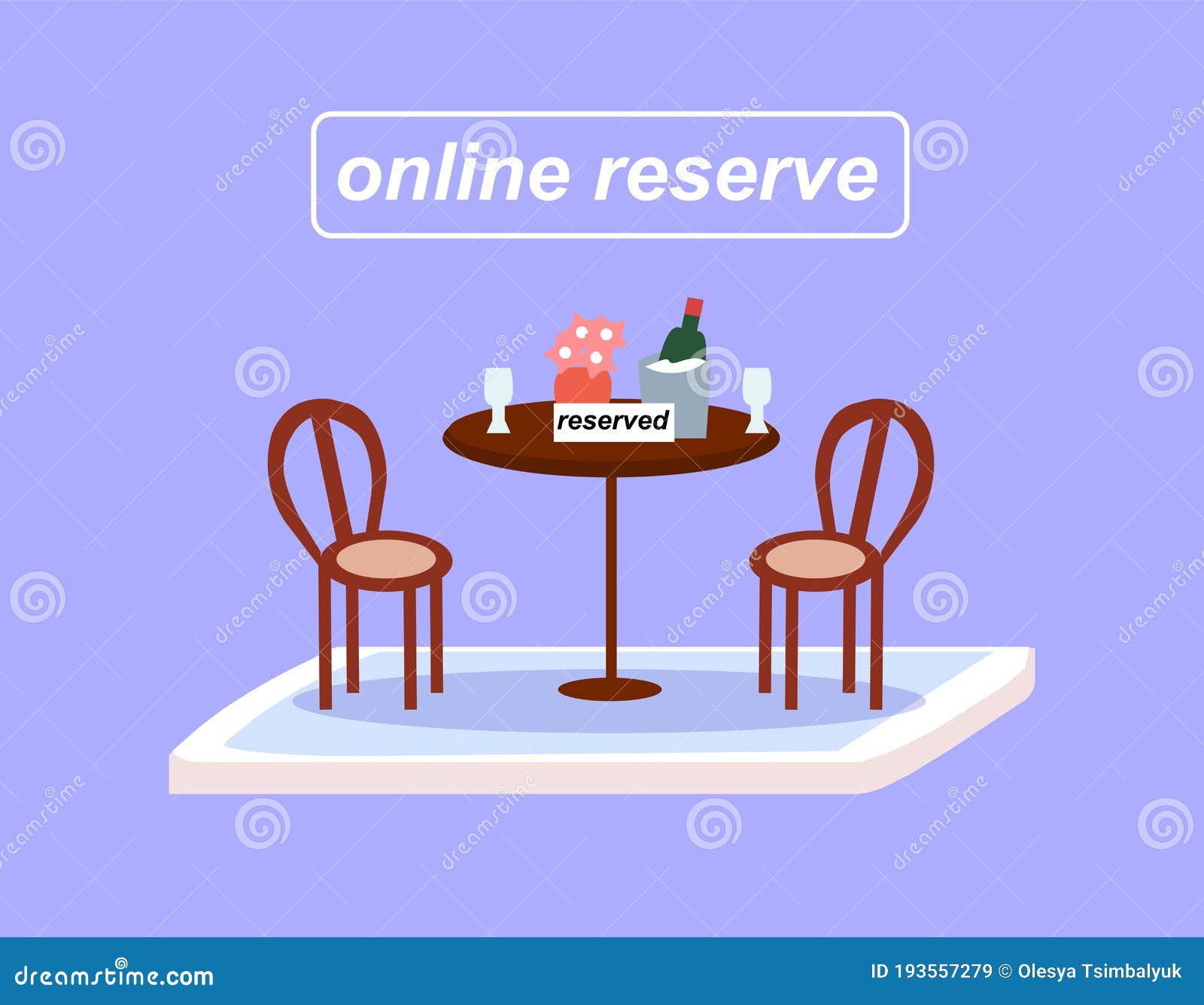 Reserve a Table in a Cafe, a Vector Graphics Stock Vector ...