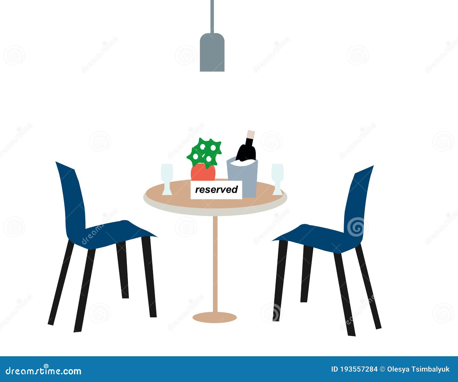 Reserve a Table in a Cafe, Vector Graphics Stock Vector - Illustration ...