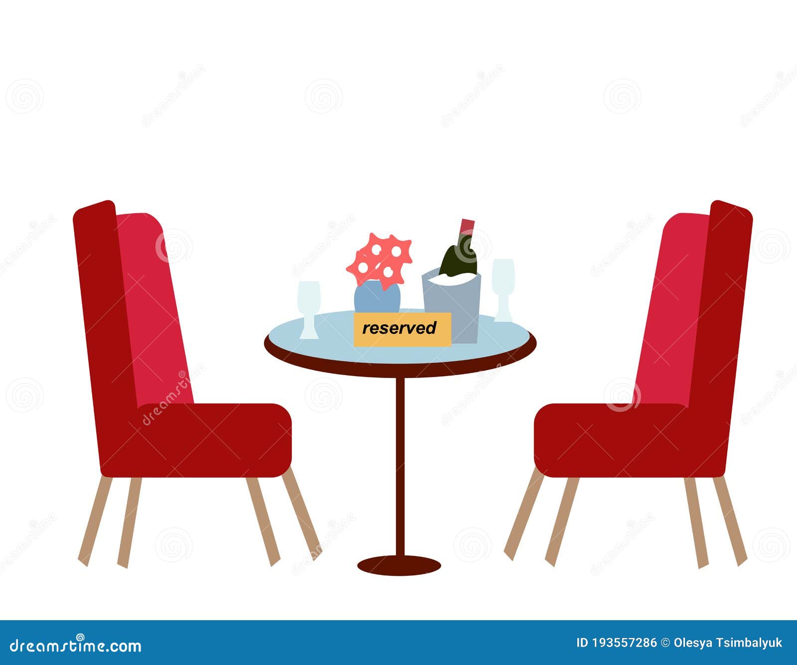 Reserve a Table in a Cafe, Vector Graphics Stock Vector - Illustration ...