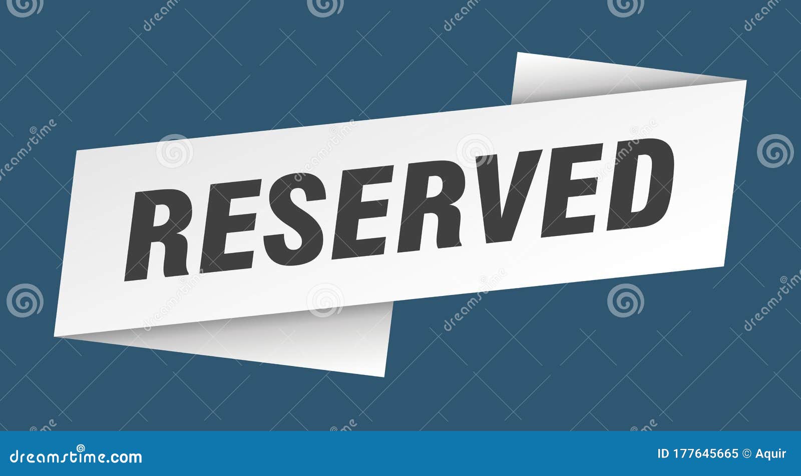 Reserved Banner Template. Reserved Ribbon Label Stock Vector ...