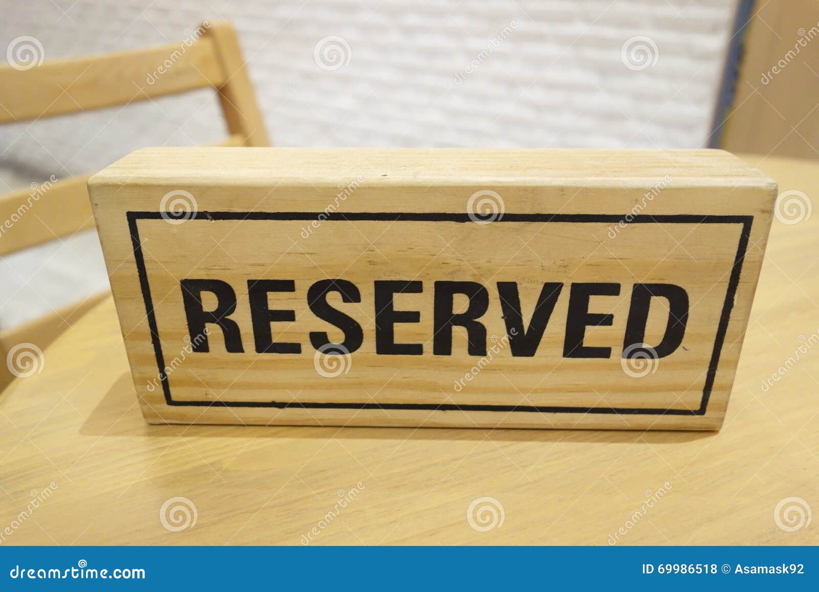 Reserved 3D Wooden stock photo. Image of place, celebration - 69986518