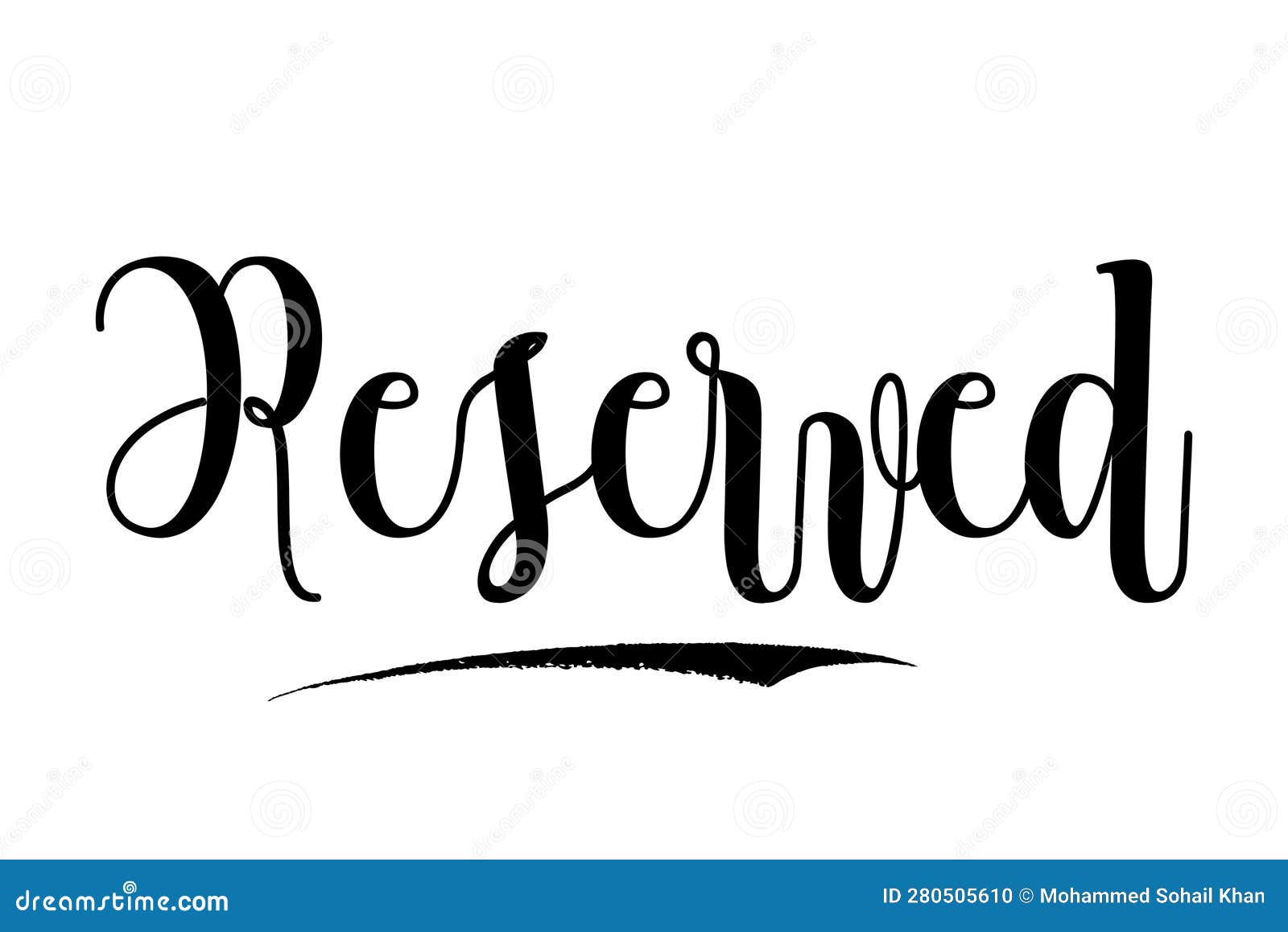 Reserved Elegant Typography Lettering Text Vector Design Quote Stock ...