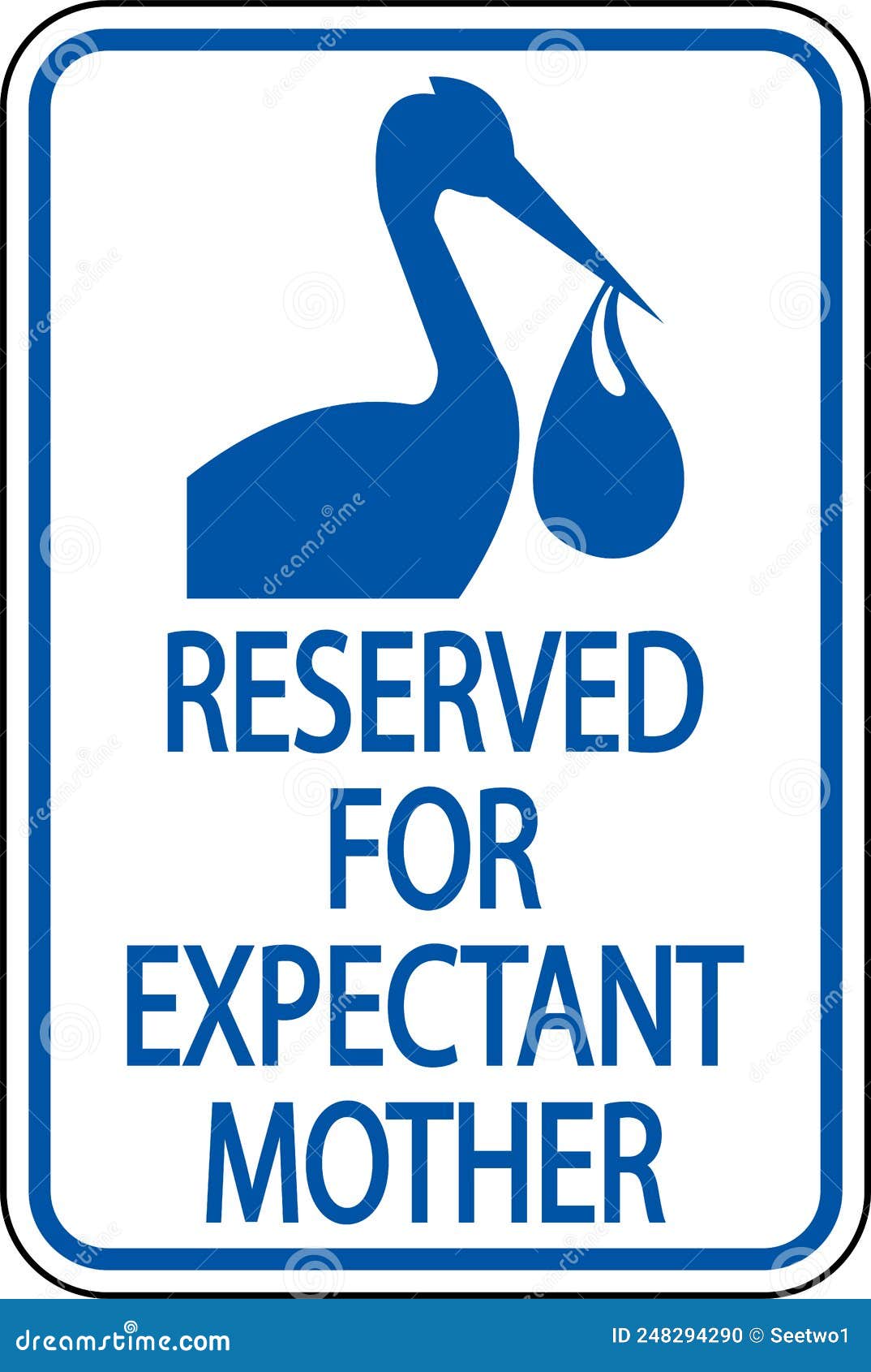 Reserved Expectant Mother Sign on White Background Stock Vector ...