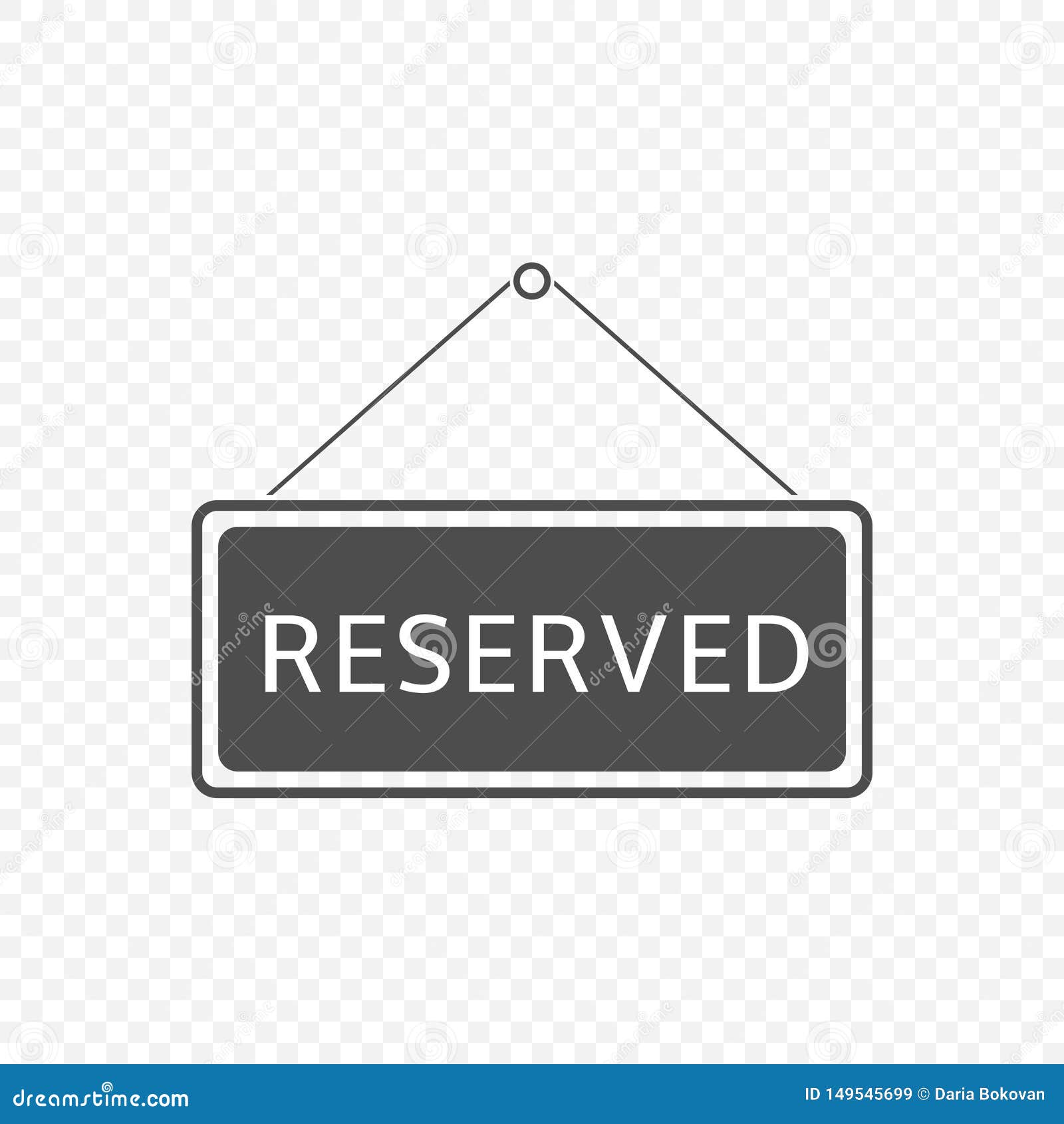 Reserved Hanging sign stock illustration. Illustration of internet ...
