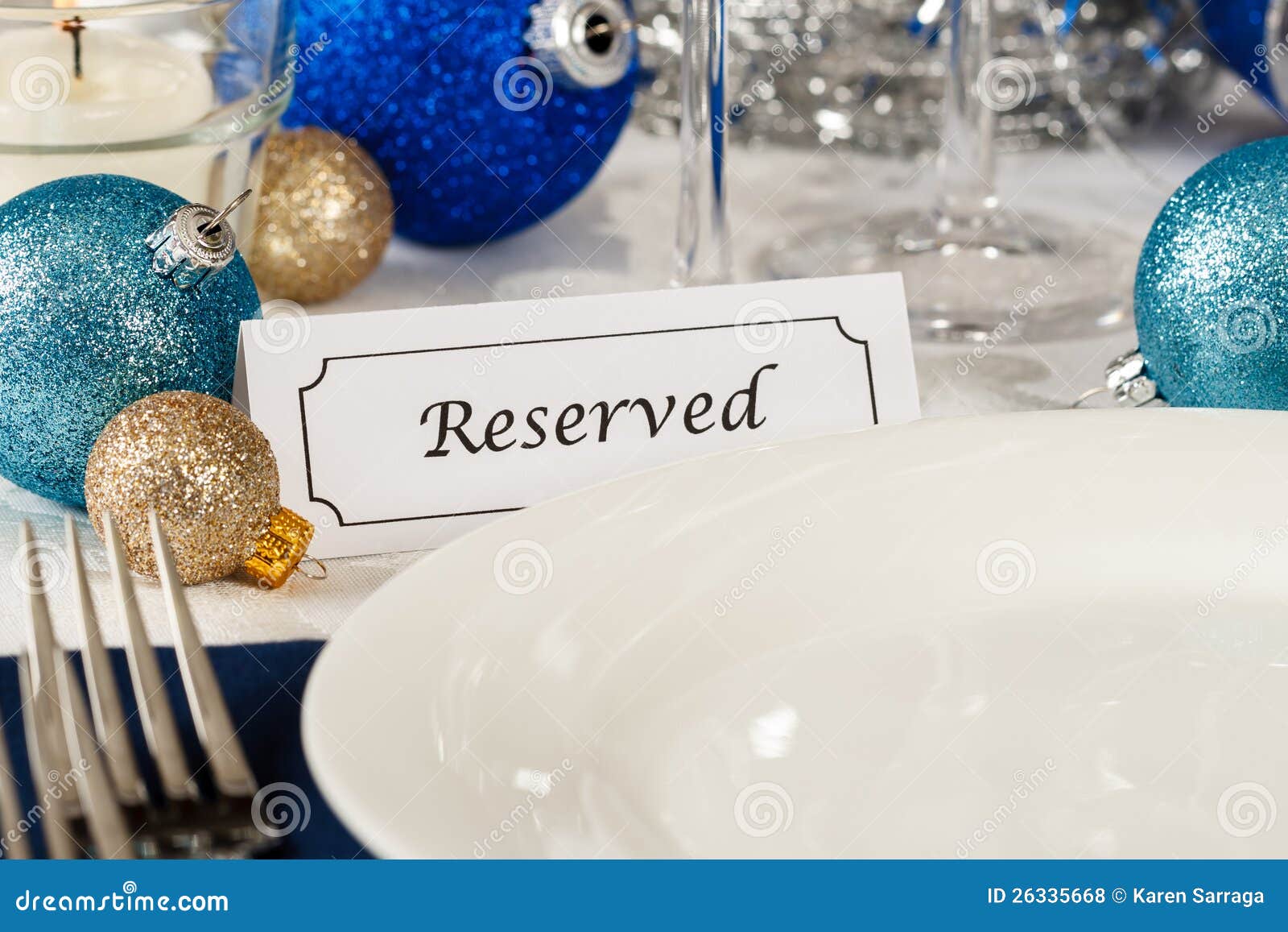 Reserved Holiday Table Setting Stock Photo - Image of elegant, elegance ...
