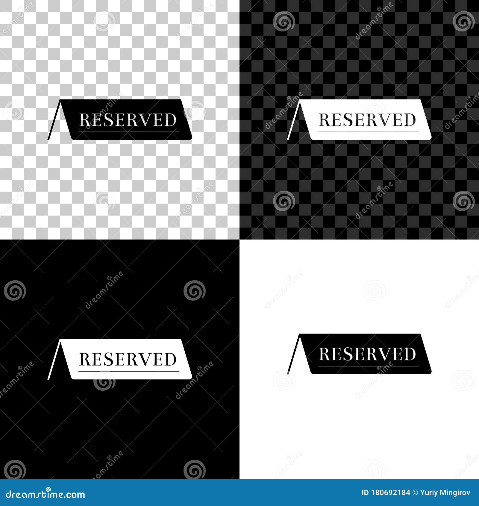 Reserved Icon Isolated on Black, White and Transparent Background ...