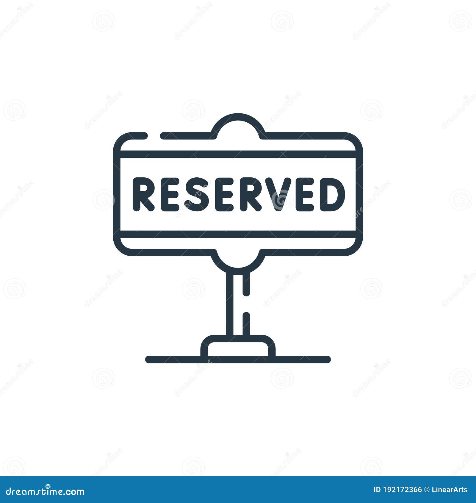 Reserved Icon Vector from Restaurant Concept. Thin Line Illustration of ...