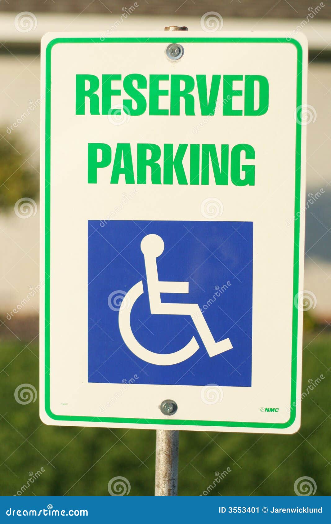 Reserved Parking Sign For Disabled Small Size On Metal Fence ...