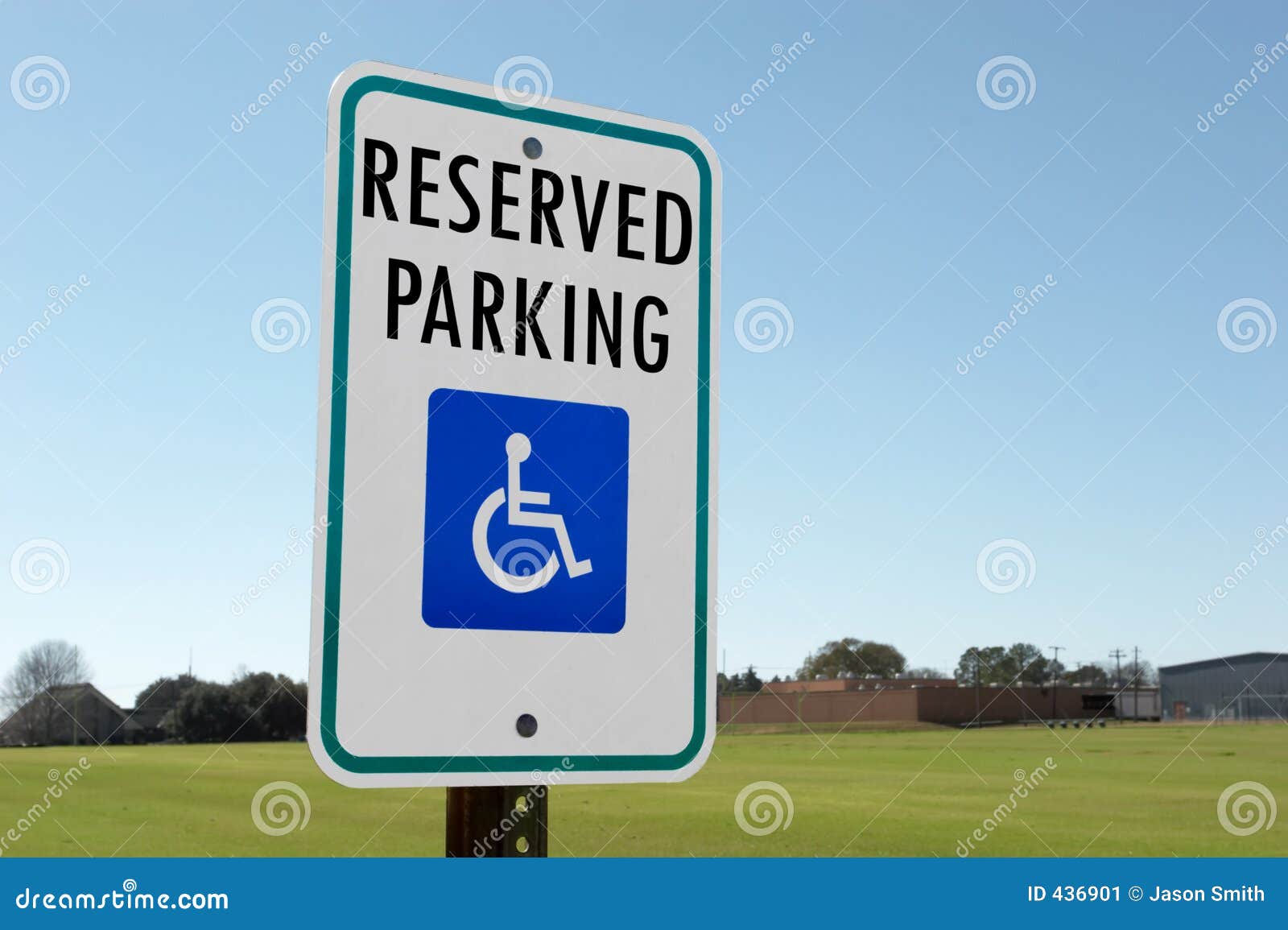Reserved Parking Sign For Disabled Small Size On Metal Fence ...