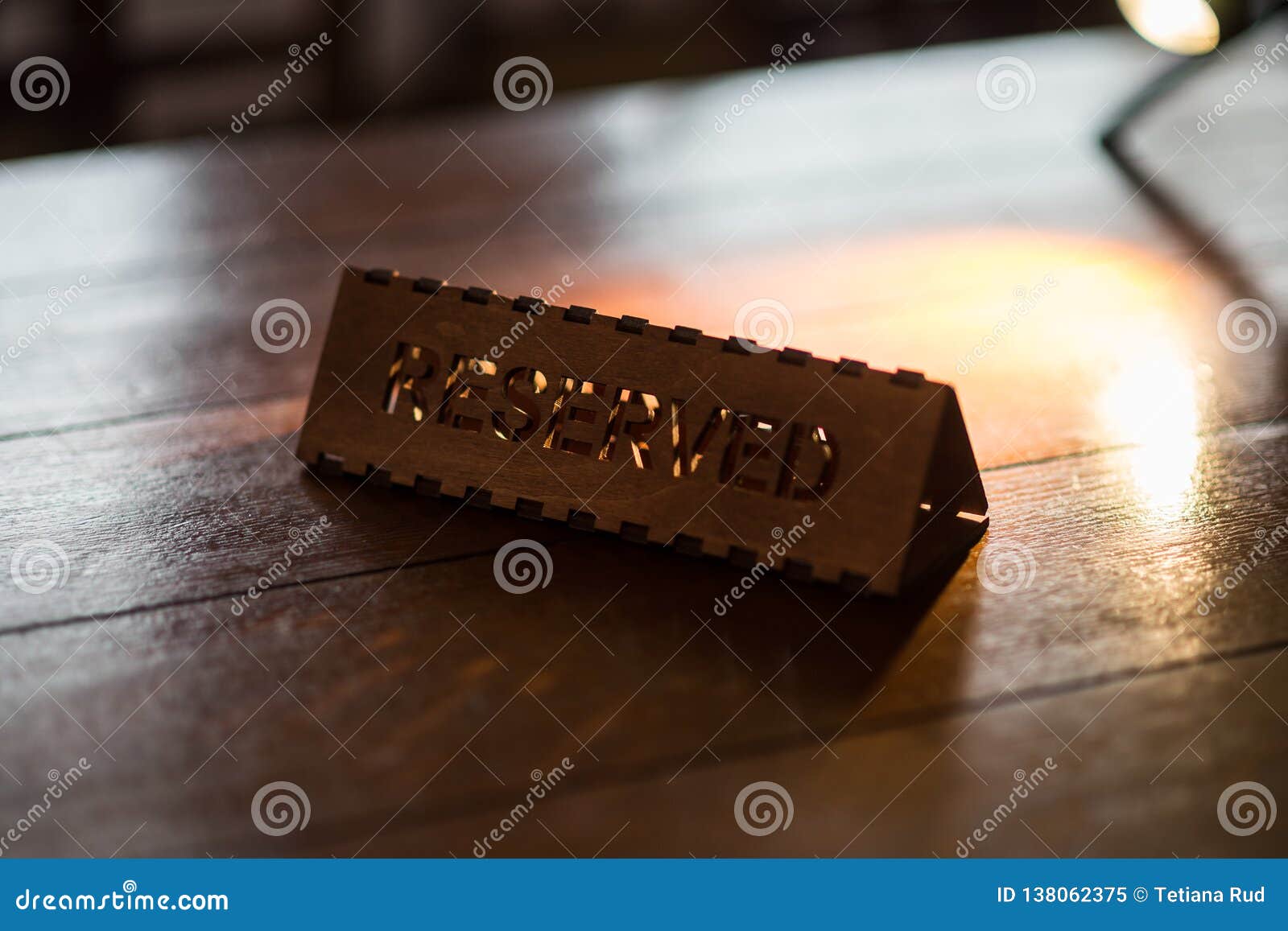 Reserved Plate on Night Club Reserved Sign. Stock Image - Image of ...