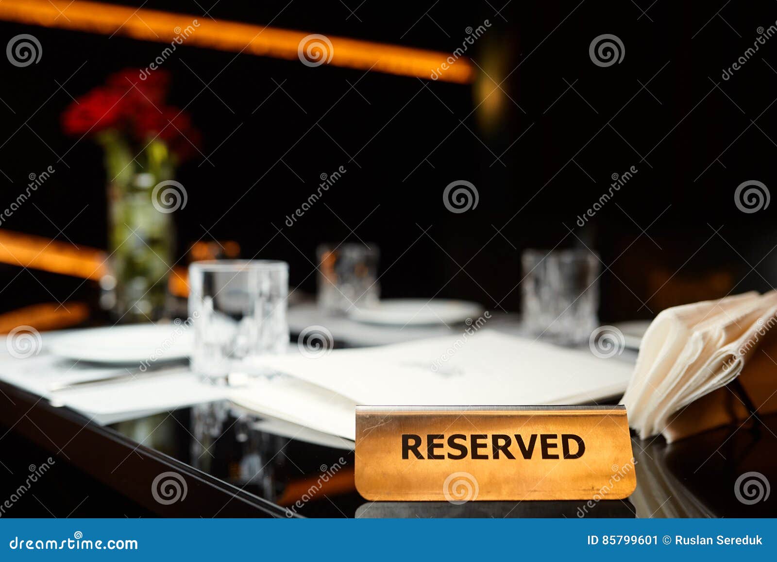 Reserved plate on a table stock image. Image of dine - 85799601