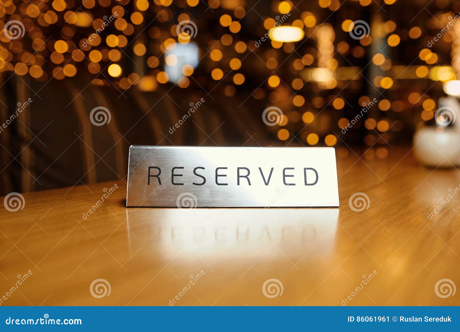 Reserved plate on a table stock image. Image of elegance - 86061961