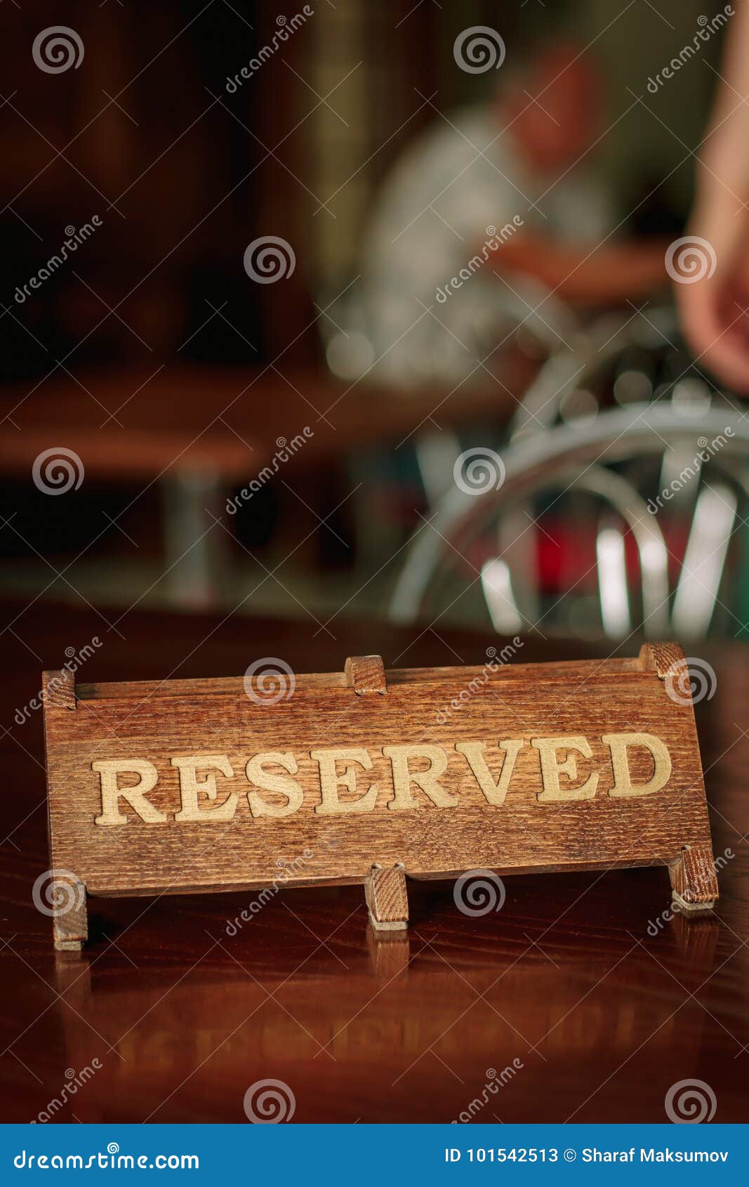 Reserved Plate on Table on a Restaurant or Cafe Stock Image - Image of ...