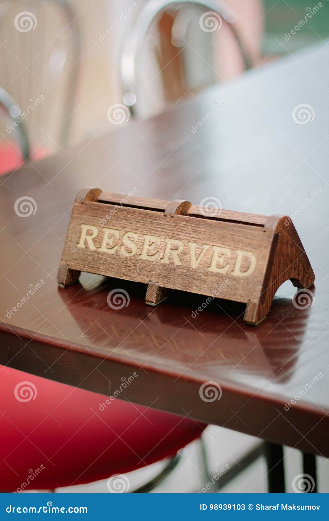 Reserved Plate on Table on a Restaurant or Cafe Stock Image - Image of ...