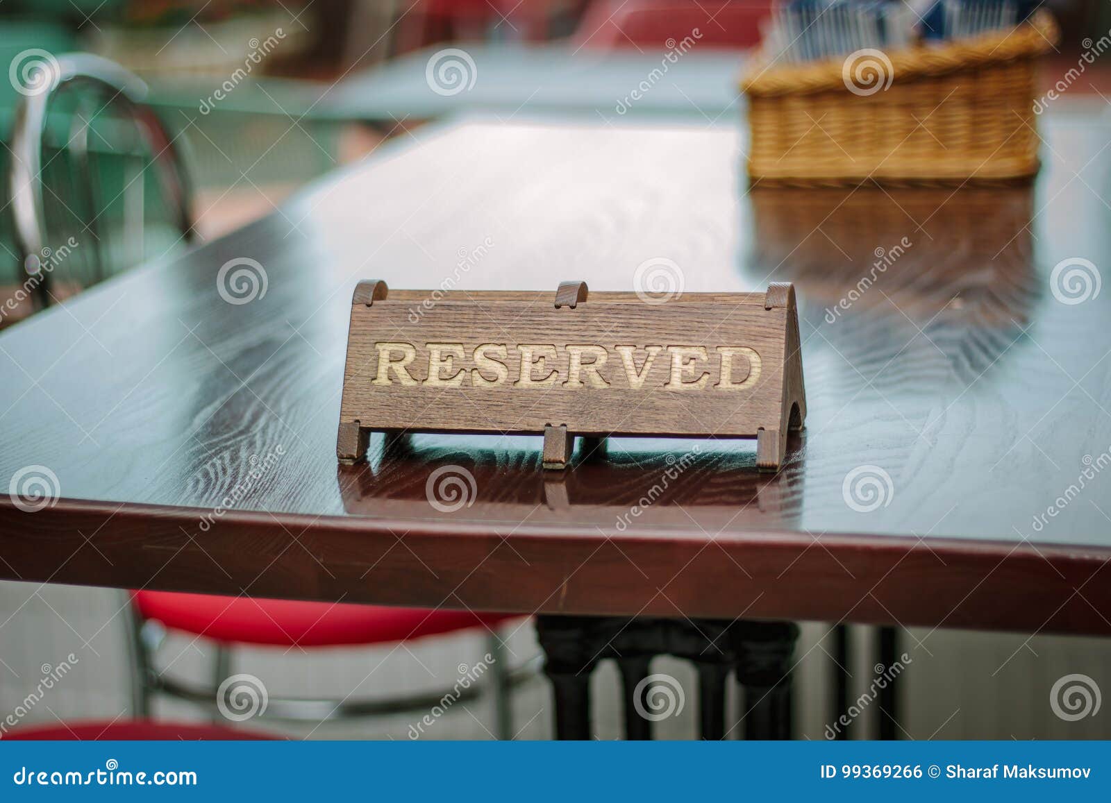 Reserved Plate on Table on a Restaurant or Cafe Stock Photo - Image of ...