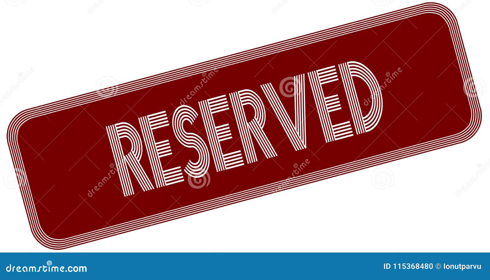 RESERVED on red label. stock illustration. Illustration of writing ...
