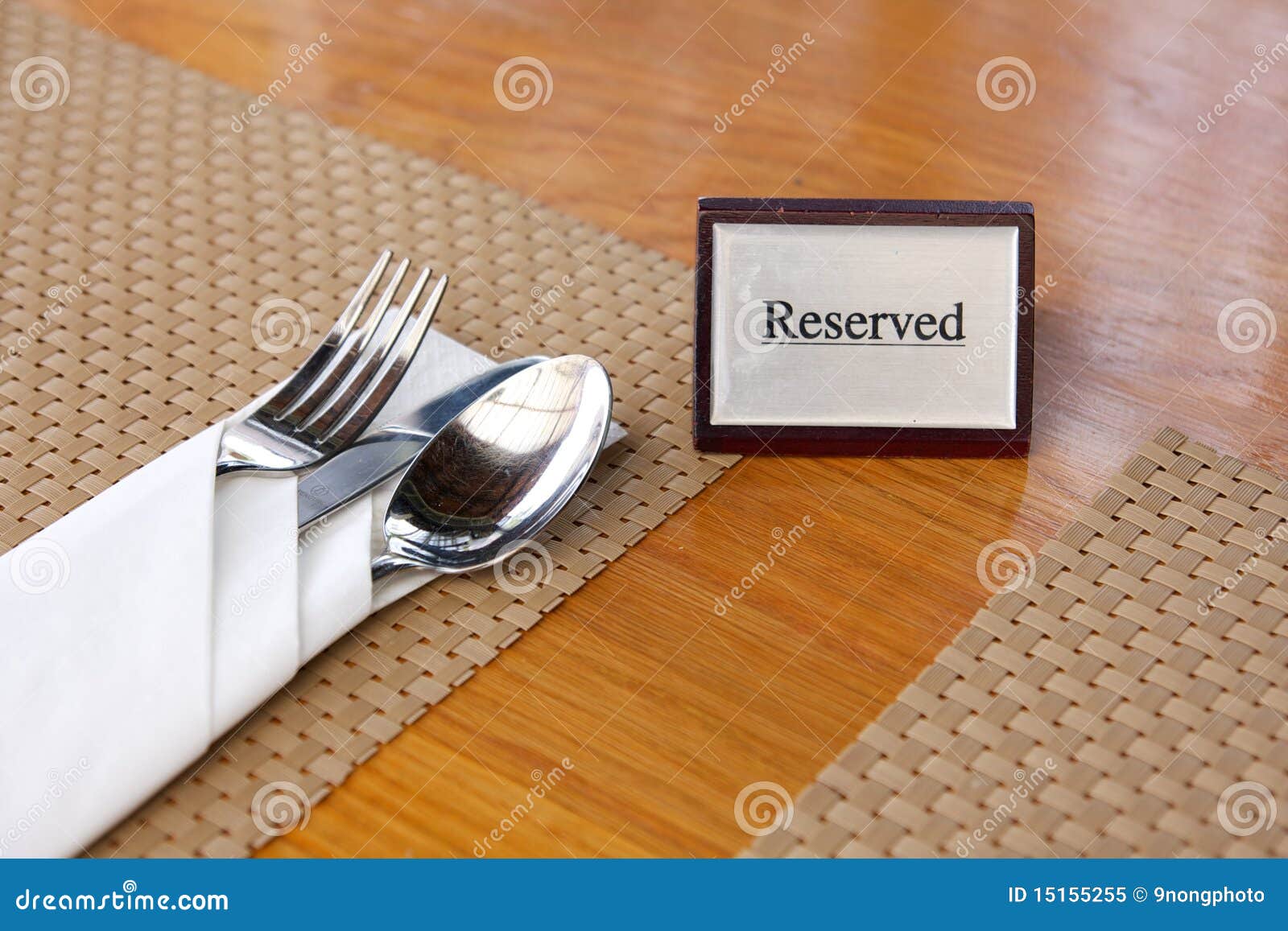 Reserved restaurant table stock image. Image of business - 15155255