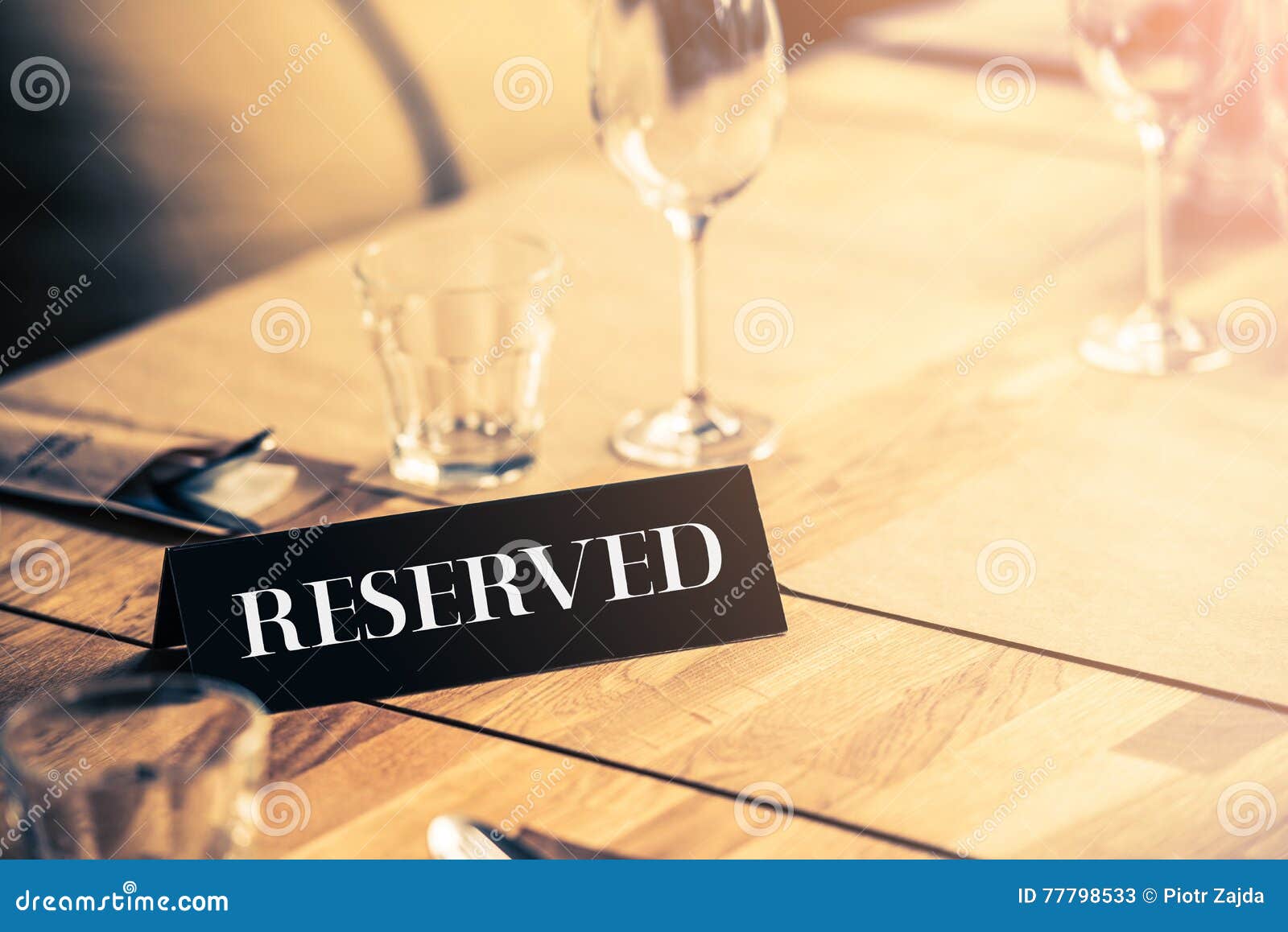 Reserved Restaurant Table stock image. Image of horizontal - 77798533