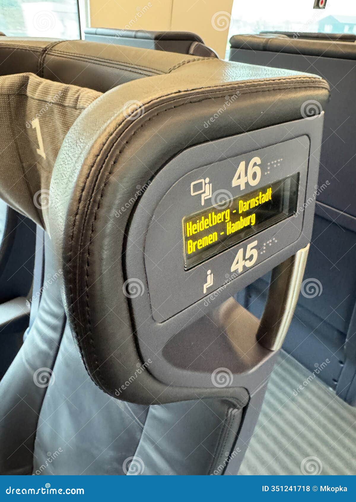Reserved Seat Notification Sign on a Deustche Bahn German Train Stock ...