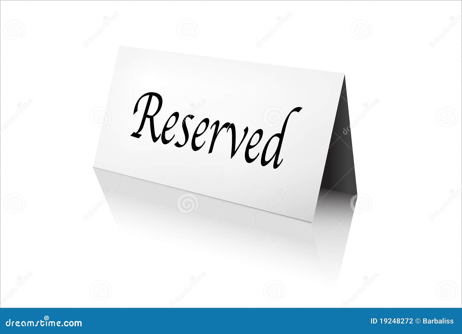 Reserved Sign On The Table In Restaurant. Cartoon Vector Illustration ...