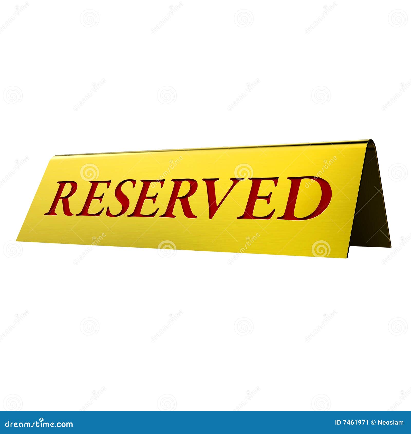 Reserved Sign On The Table In Restaurant. Cartoon Vector Illustration ...