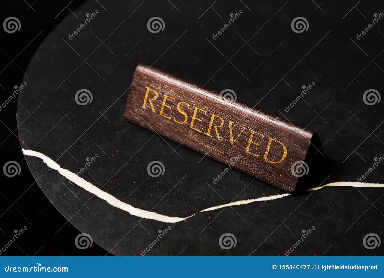 Reserved Sign on Black Table in Cafe Stock Image - Image of symbols ...