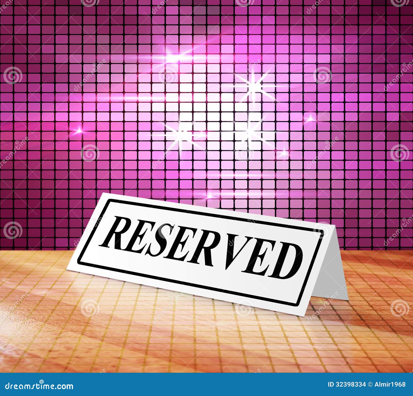 Reserved Sign On The Table In Restaurant. Cartoon Vector Illustration ...